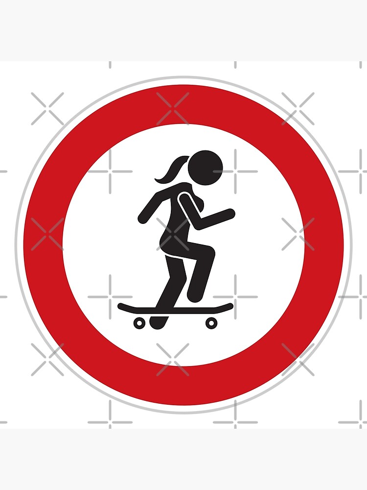 "Skater Girl Road Sign" Poster for Sale by crazyyapiart | Redbubble