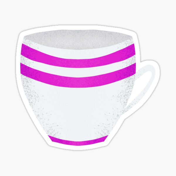 "Striped tea cup - pink" Sticker for Sale by nadiaarsky | Redbubble