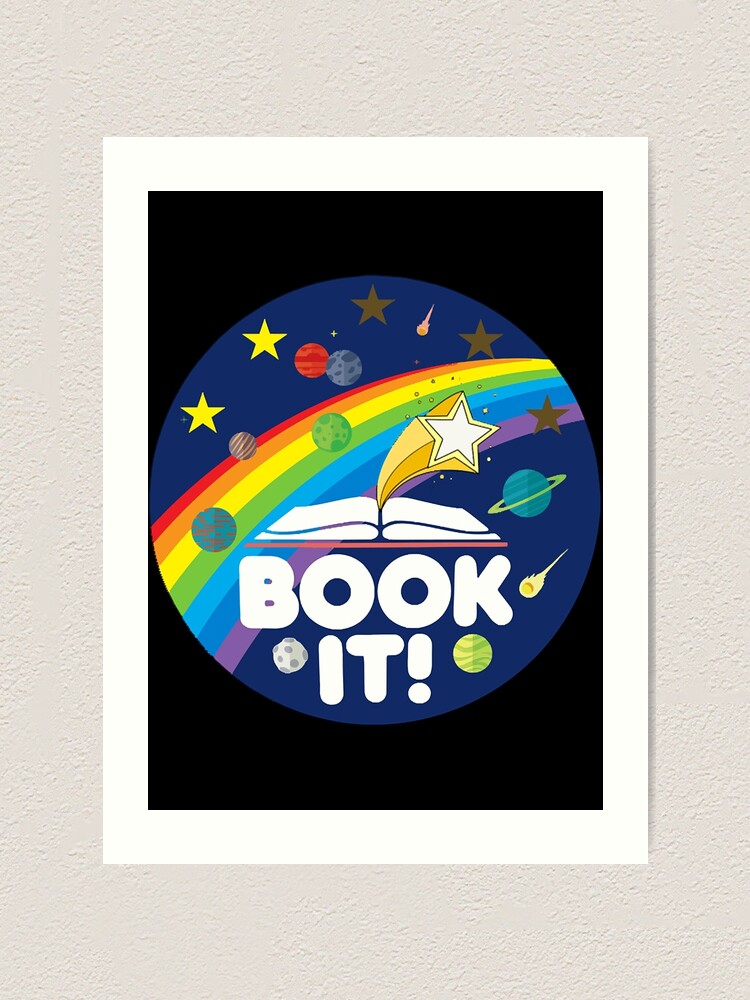 "Book It 80s Retro Reading Library Challenge Award " Art Print for Sale ...