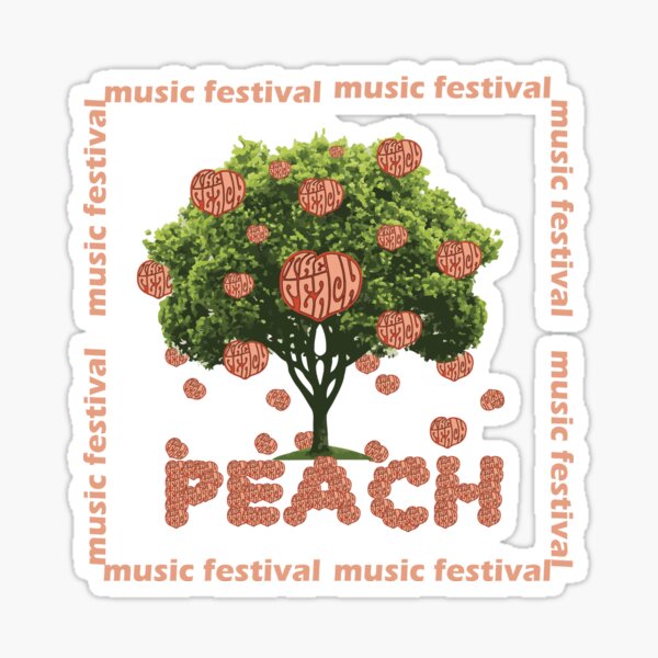 "Peach Music Festival 2021 Peach" Sticker for Sale by HeregoonDesign ...