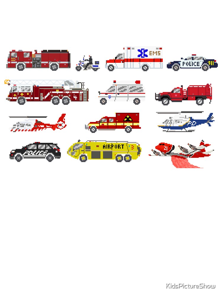 "Emergency Vehicles - The Kids' Picture Show" Kids T-Shirt for Sale by ...