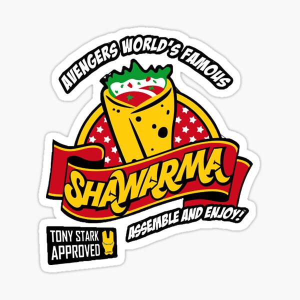 "Avengers Worlds Famous Shawarma " Sticker for Sale by AusbyFayden ...