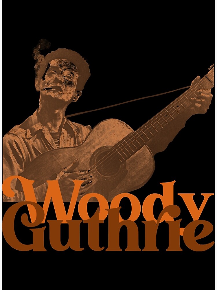 "Woody Guthrie Sepia Folk Singer Songwriter Fan Art " Art Print for ...