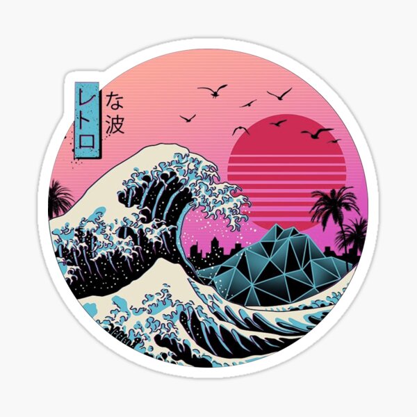 "the great retro wave logo" Sticker for Sale by matildahughss | Redbubble