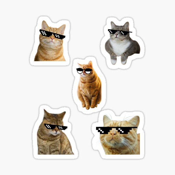 "Cool Cats With Glasses Sticker Pack" Sticker for Sale by fmcreates ...
