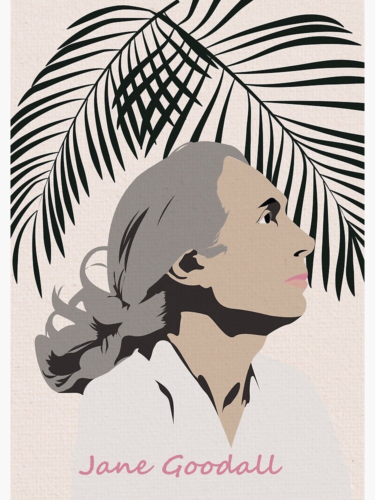 "Jane Goodall Poster Art Chimpanzee, female scientist, science poster ...