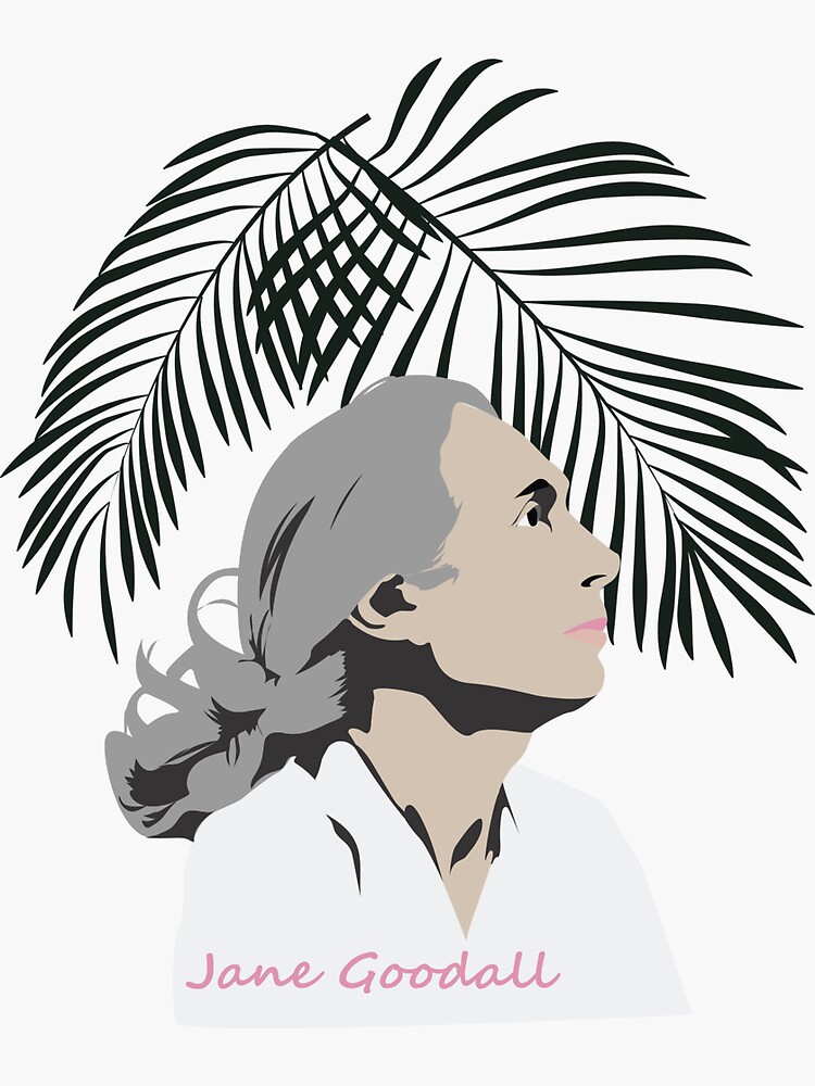 "Jane Goodall Poster Art Chimpanzee, female scientist, science poster ...