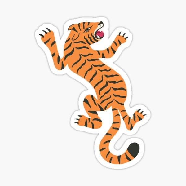 "Roaring Orange Tiger" Sticker for Sale by vivdesign | Redbubble