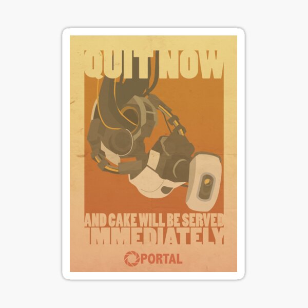 "Portal Propaganda Poster - GLaDOS Poster" Sticker for Sale by ...