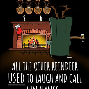 "Reindeer USED to laugh funny Christmas Card" Greeting Card for Sale by PinkPlatypus | Redbubble
