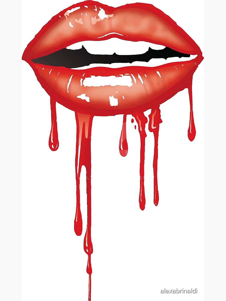 "Red Dripping Lips" Art Print for Sale by alexabrinaldi | Redbubble