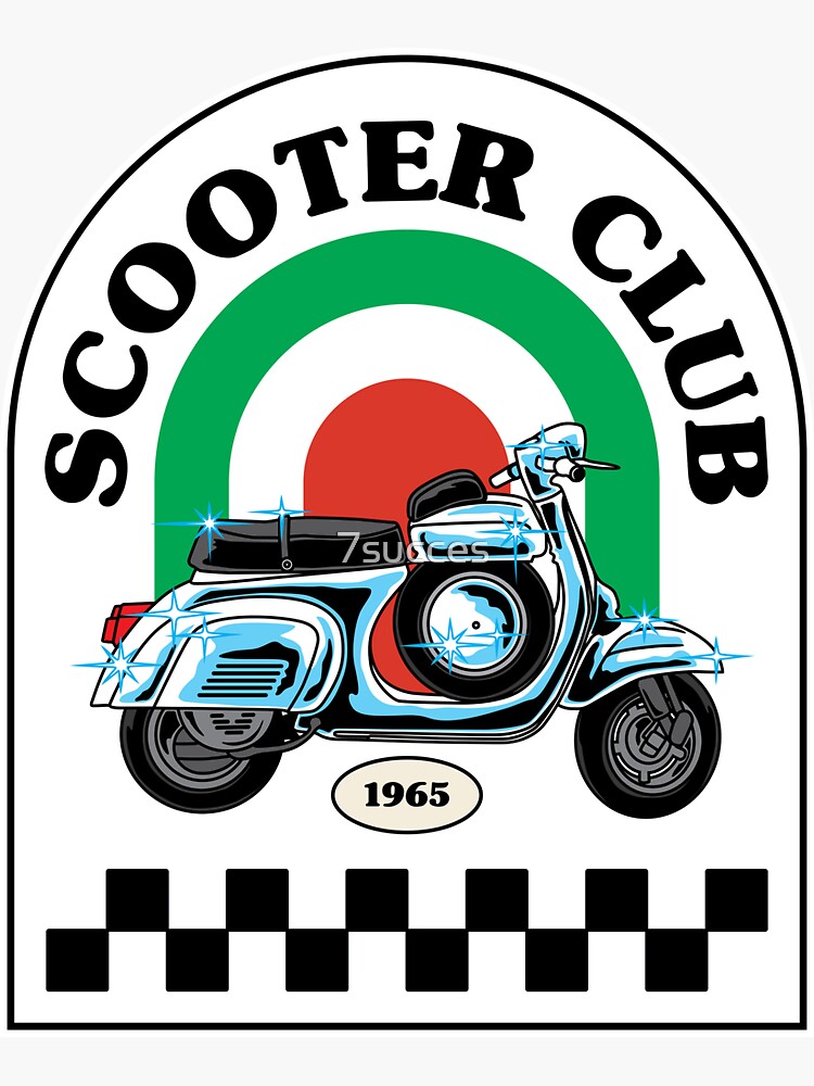 "Vintage Scooter Club Badge" Sticker for Sale by 7succes | Redbubble