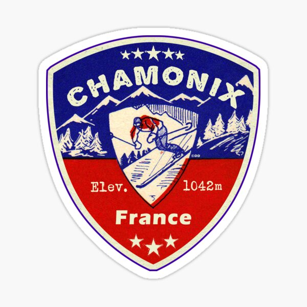 "Chamonix France Skiing Ski Mountains Skier" Sticker for Sale by ...