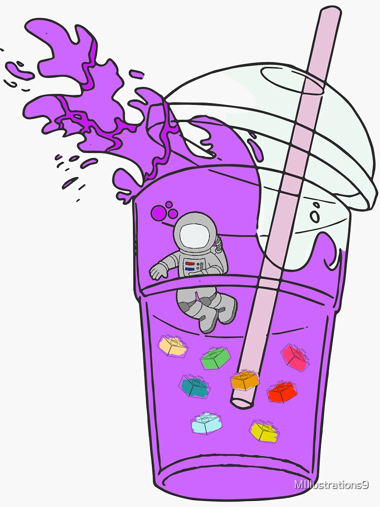 "A space bubble tea" Sticker for Sale by MIllustrations9 | Redbubble