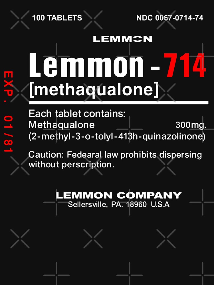 "Lemmon 714 Quaalude from The Wolf of Wall Street Active" T-shirt by ...