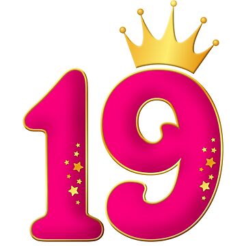 Pegatina for Sale con la obra «19 años, diseño de fiesta de cumpleaños ...