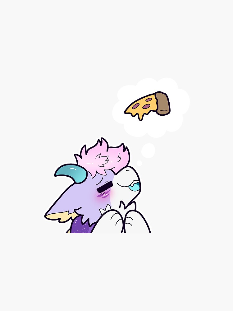 "Mmm... Pizza" Sticker for Sale by Spookyfoxinc | Redbubble