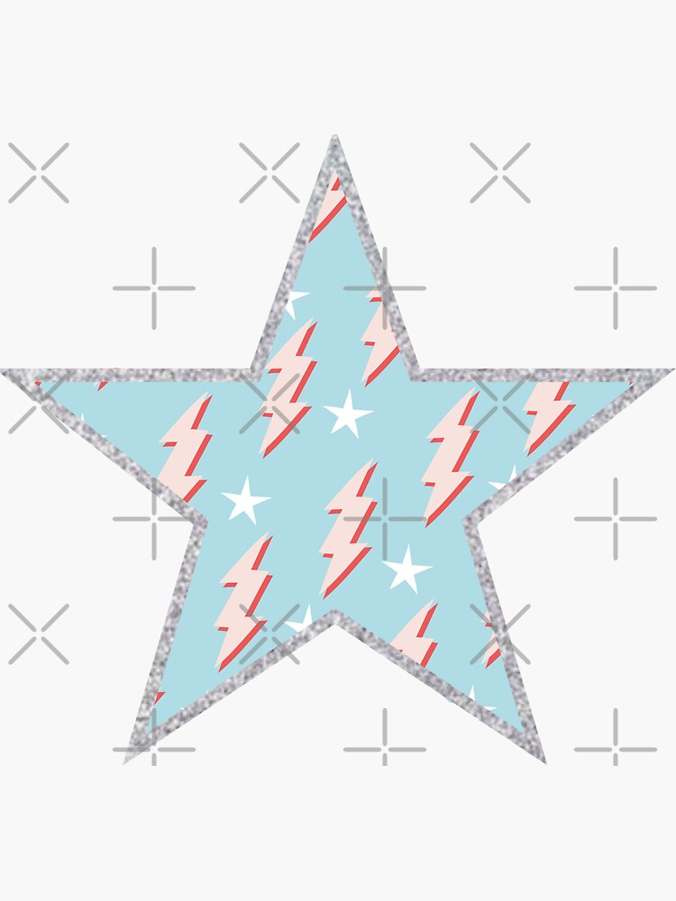 "Blue lightning glitter star" Sticker for Sale by Als10806 | Redbubble