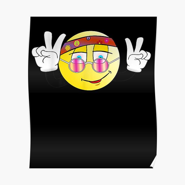 "Hippie Smiley Face Festival Peace Emoji Smilie" Poster for Sale by ...