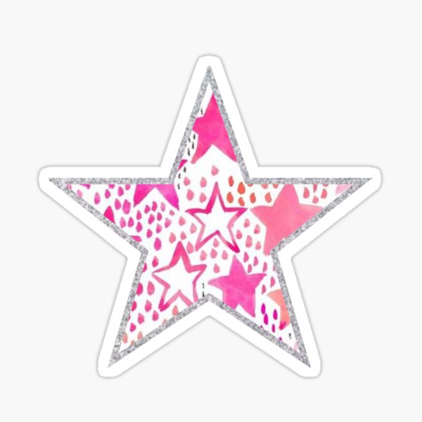 "Pink star glitter star" Sticker for Sale by Als10806 | Redbubble