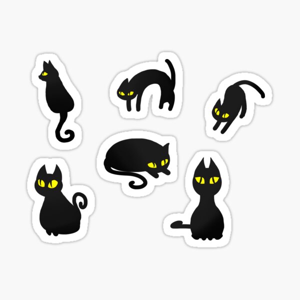"Black Cat Blobs" Sticker for Sale by RavenDawns | Redbubble