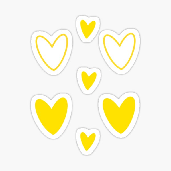 "Yellow Hearts" Sticker for Sale by CPArtStudios | Redbubble