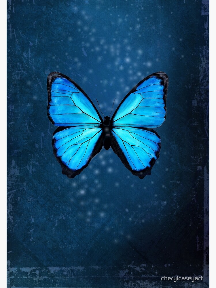 "Mariposa Azul - Blue Butterfly" Art Print for Sale by cherylcaseyart ...