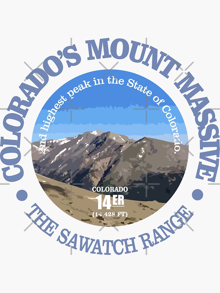 "Mount Massive (rd)" Sticker for Sale by curranmorgan | Redbubble