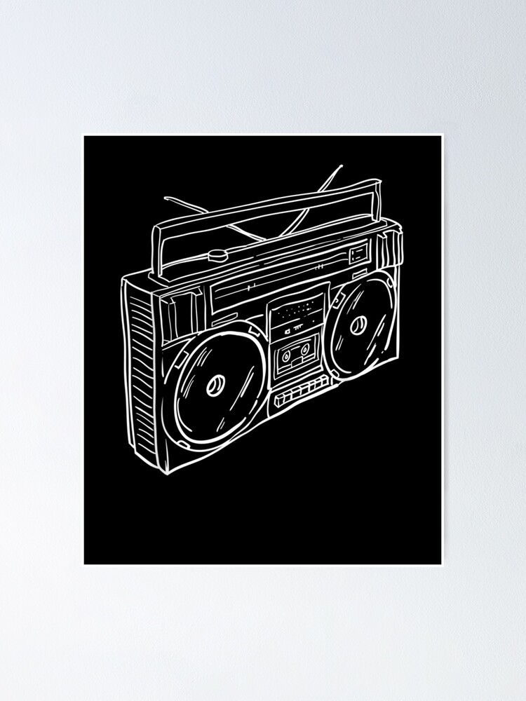 "80s 90s Old School Music Hip Hop Beatbox Boombox" Poster for Sale by ...