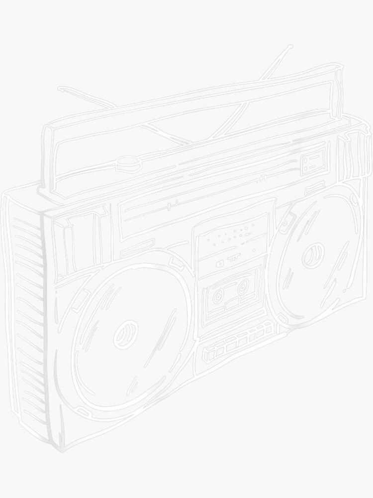 "80s 90s Old School Music Hip Hop Beatbox Boombox" Sticker for Sale by ...