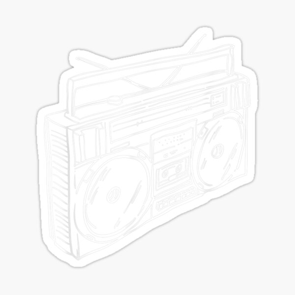 "80s 90s Old School Music Hip Hop Beatbox Boombox" Sticker for Sale by ...