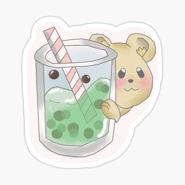 "Matcha Boba Bear" Sticker for Sale by ReyasStudio | Redbubble