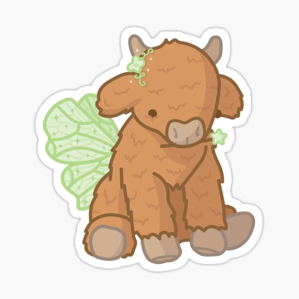"fluffy cow has magic" Sticker for Sale by helenviec | Redbubble