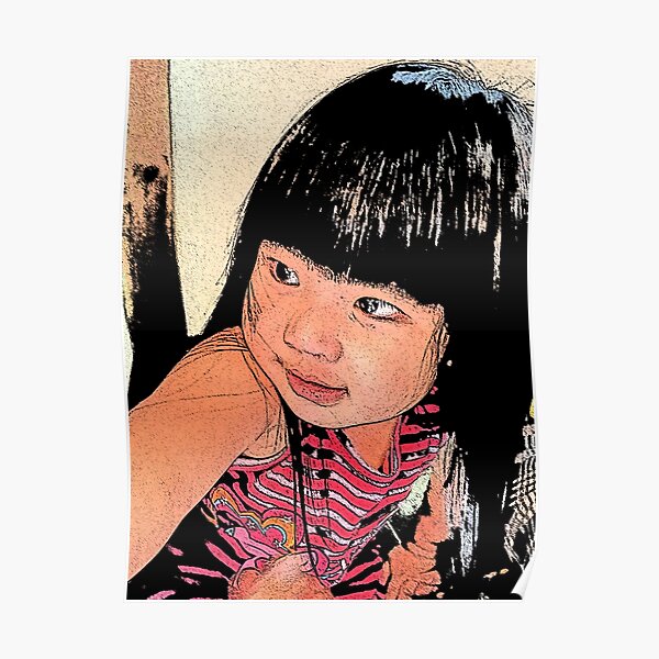 "Hello little Girl in color" Poster for Sale by KristArtwork | Redbubble