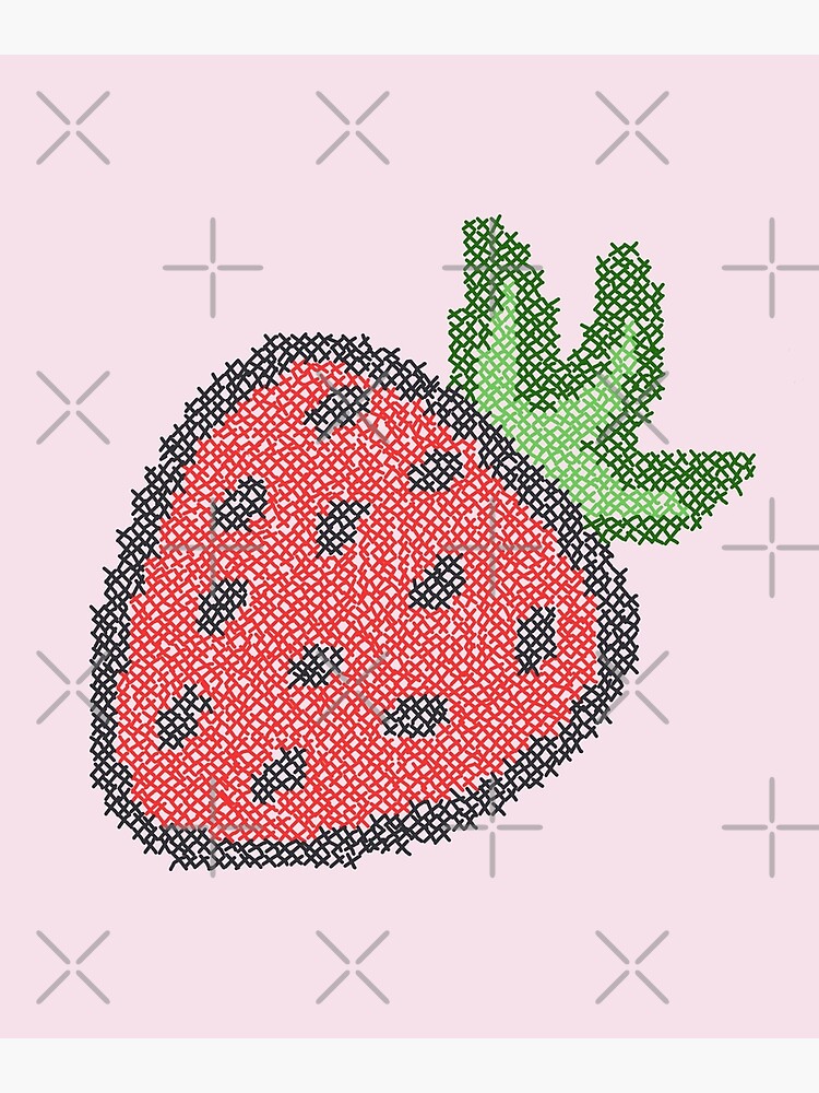"Strawberry pixel art | Simple stitch" Poster for Sale by Orloff ...