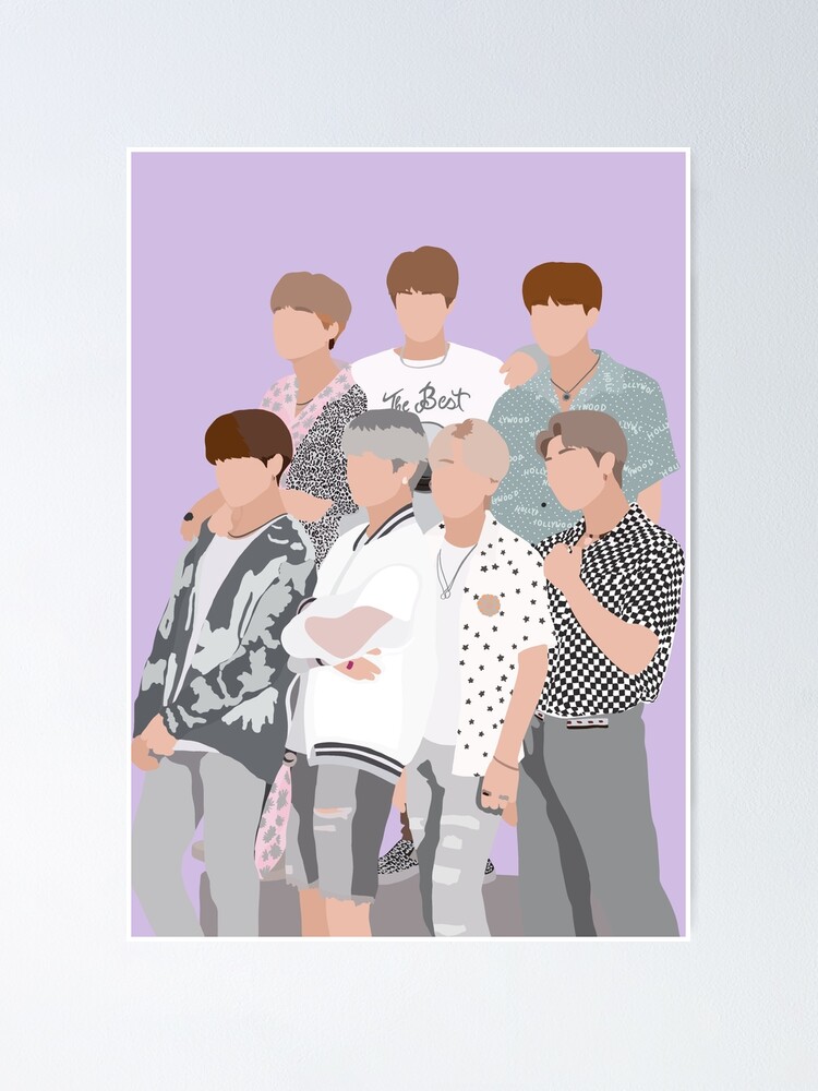 "BTS - group" Poster by MomosDrawing | Redbubble