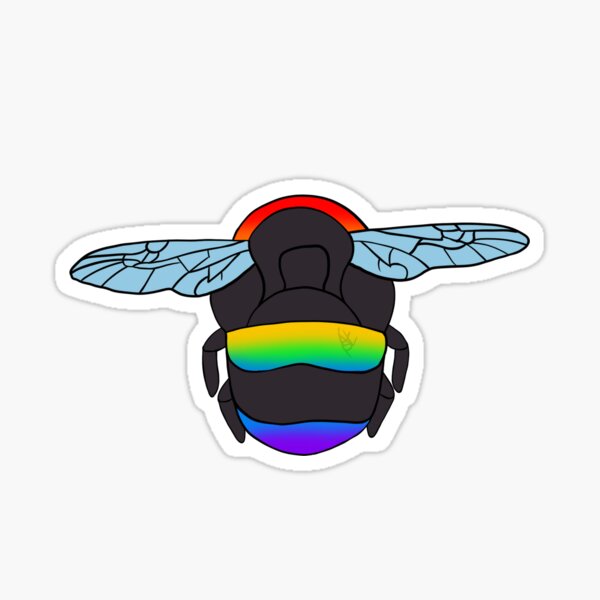 "Pride Bee — Rainbow" Sticker by AspenGlow | Redbubble