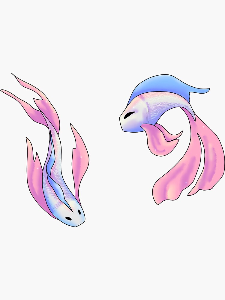 "Trans Pride Fish" Sticker by RavenDawns | Redbubble