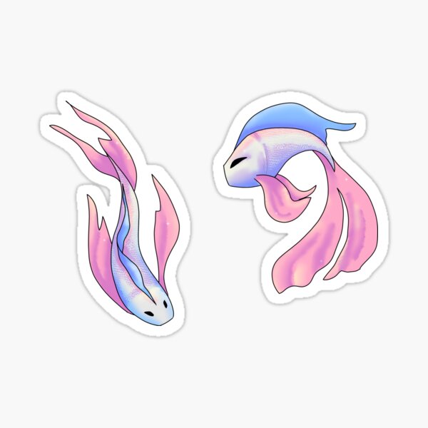 "Trans Pride Fish" Sticker by RavenDawns | Redbubble