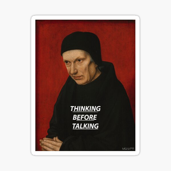 "Thinking Before Talking" Sticker for Sale by MoyaPR | Redbubble