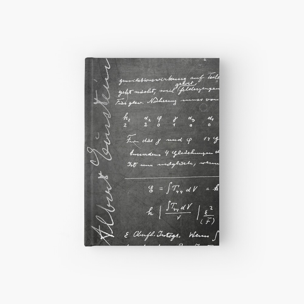 "Albert Einstein notes" Hardcover Journal for Sale by cherylcaseyart ...