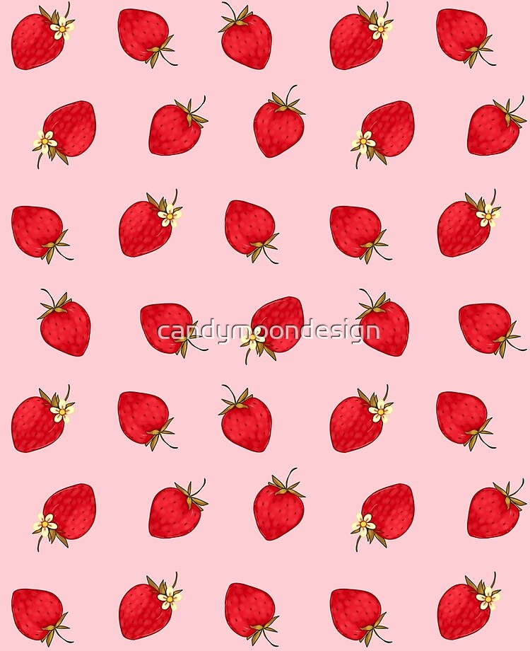 "Cute Strawberries Pattern Red Pink Pastel Aesthetic" iPad Case & Skin for Sale by ...