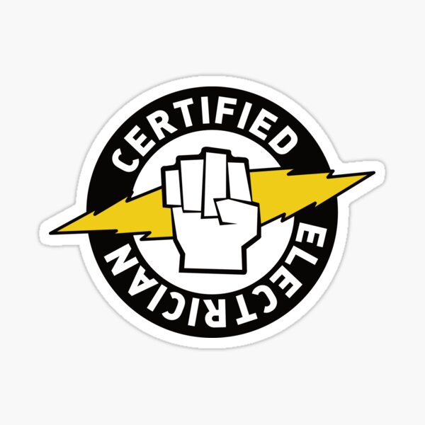 "Certified Electrician , Hard hat , Helmet" Sticker for Sale by Crisrag ...