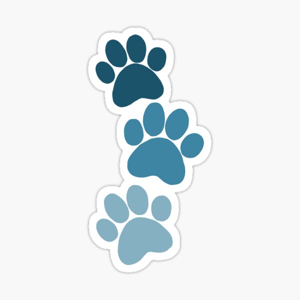 "Paw Prints in Blue" Sticker for Sale by byKarissa | Redbubble