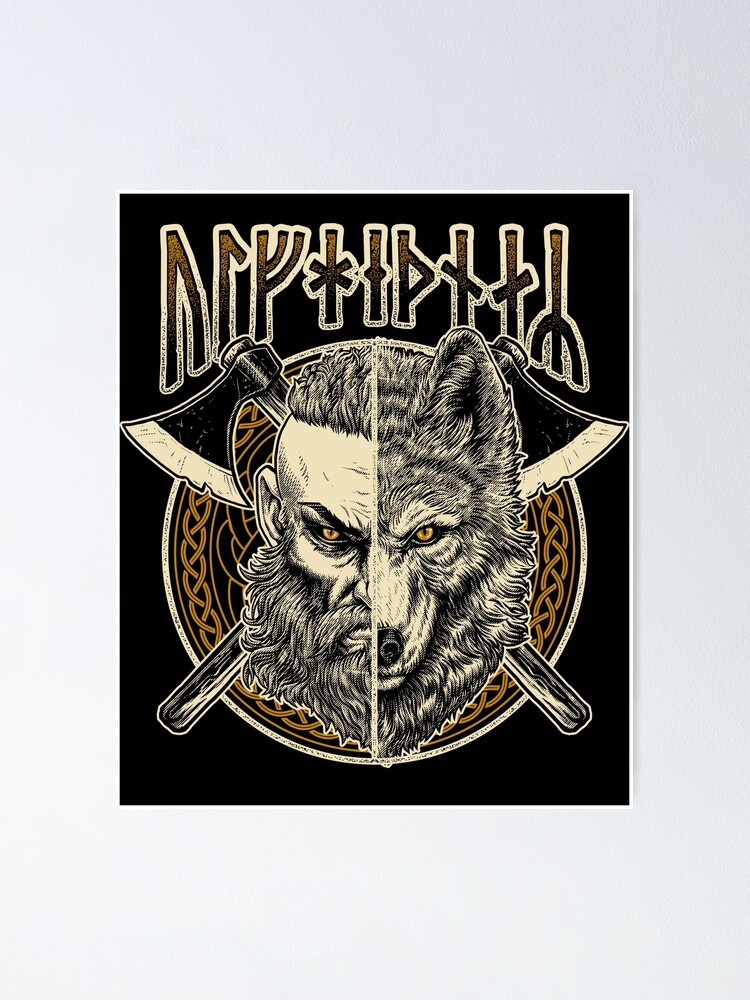 "Ulfhednar Viking Wolf Pagan Warrior Ulfhedinn Norse Futhark Runes ...