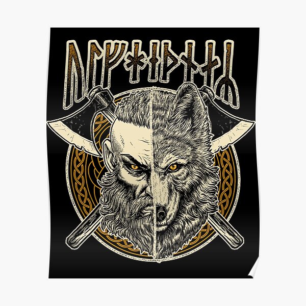 "Ulfhednar Viking Wolf Pagan Warrior Ulfhedinn Norse Futhark Runes ...