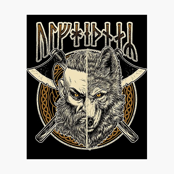 "Ulfhednar Viking Wolf Pagan Warrior Ulfhedinn Norse Futhark Runes ...