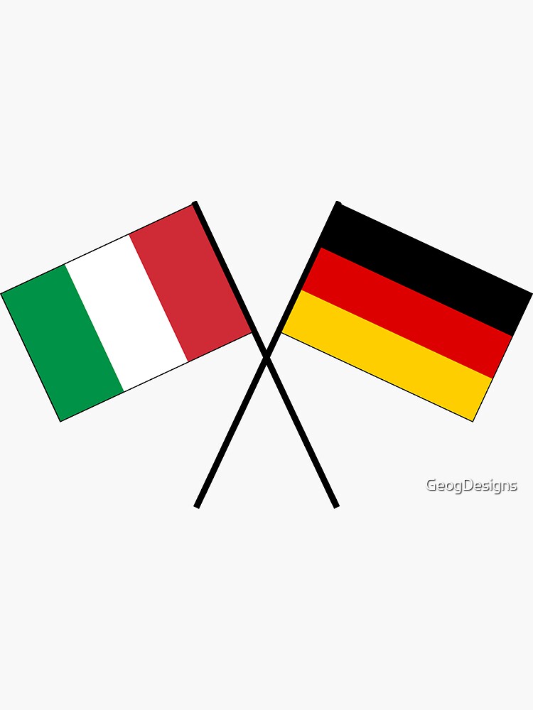 "Italy Germany crossed banner flag" Sticker by GeogDesigns | Redbubble