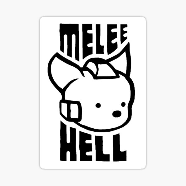 "Melee Hell Original (black lines)" Sticker for Sale by atom-sgt ...