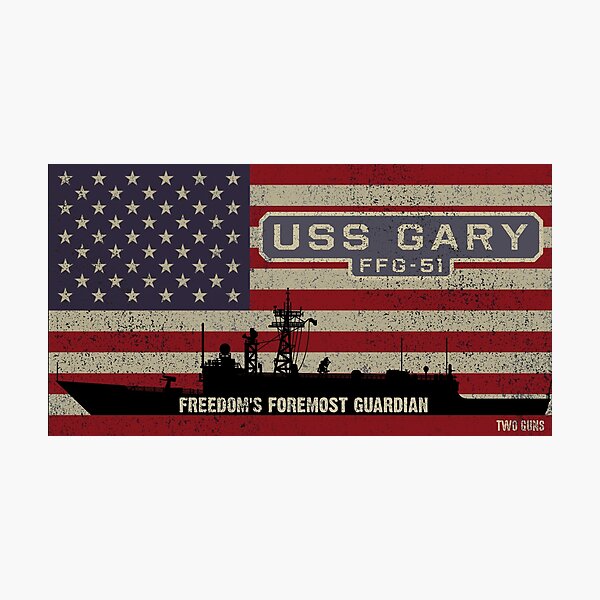 Impression photo « USS Gary FFG-51 Frégate Navire USA Drapeau Américain ...